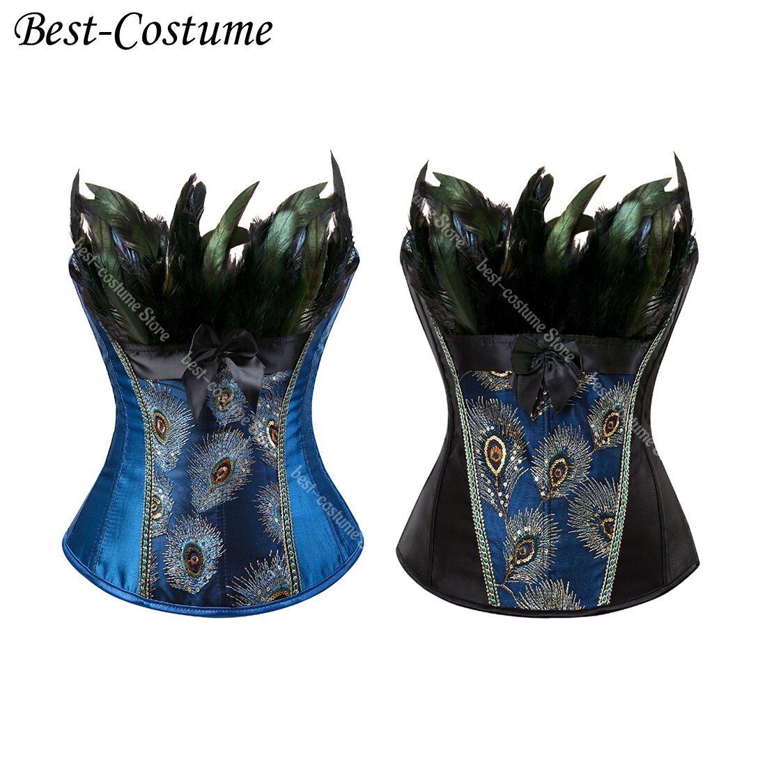 Uaang Costume Women Corset Sexy Top Blue Black Sequined Embroidery ...