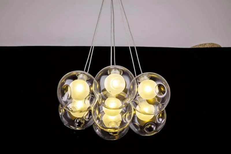 Nordic Modern LED Double-Deck Glass Ball Pendant Lights G4 Bulb Hall Lights