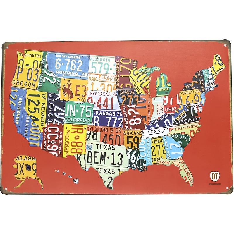 USA Map - Metal Tin Signs(8*12Inch/12*16Inch)