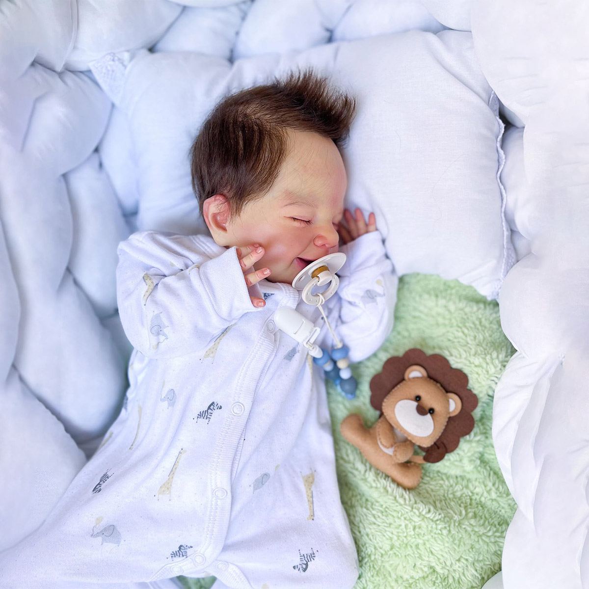 [Heartbeat & Sound] 20" Soft Weighted Body Reborn Eyes Closed Girl ...
