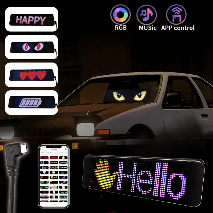 Customizable RGB Flex LED Display With APP Remote