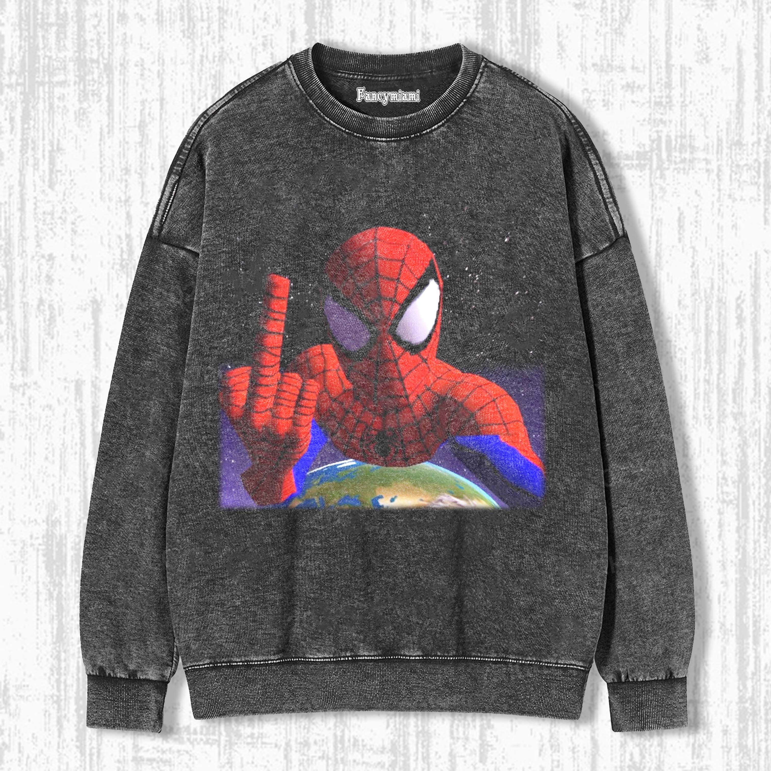 GAME CHARACTER HOLDING MIDDLE FINGER SWEATSHIRTS