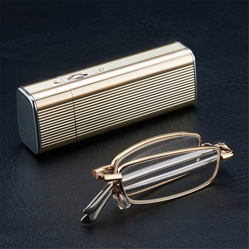 Mini Compact Reading Glasses with Case Portable Foldable Spring Hinge ...