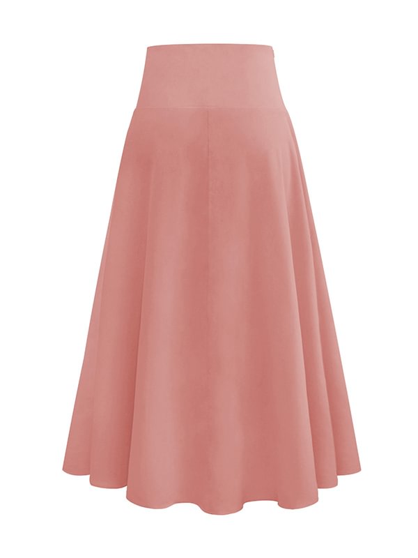 Simple Asymmetric Split-Front Falbala Solid Color Skirts Bottoms