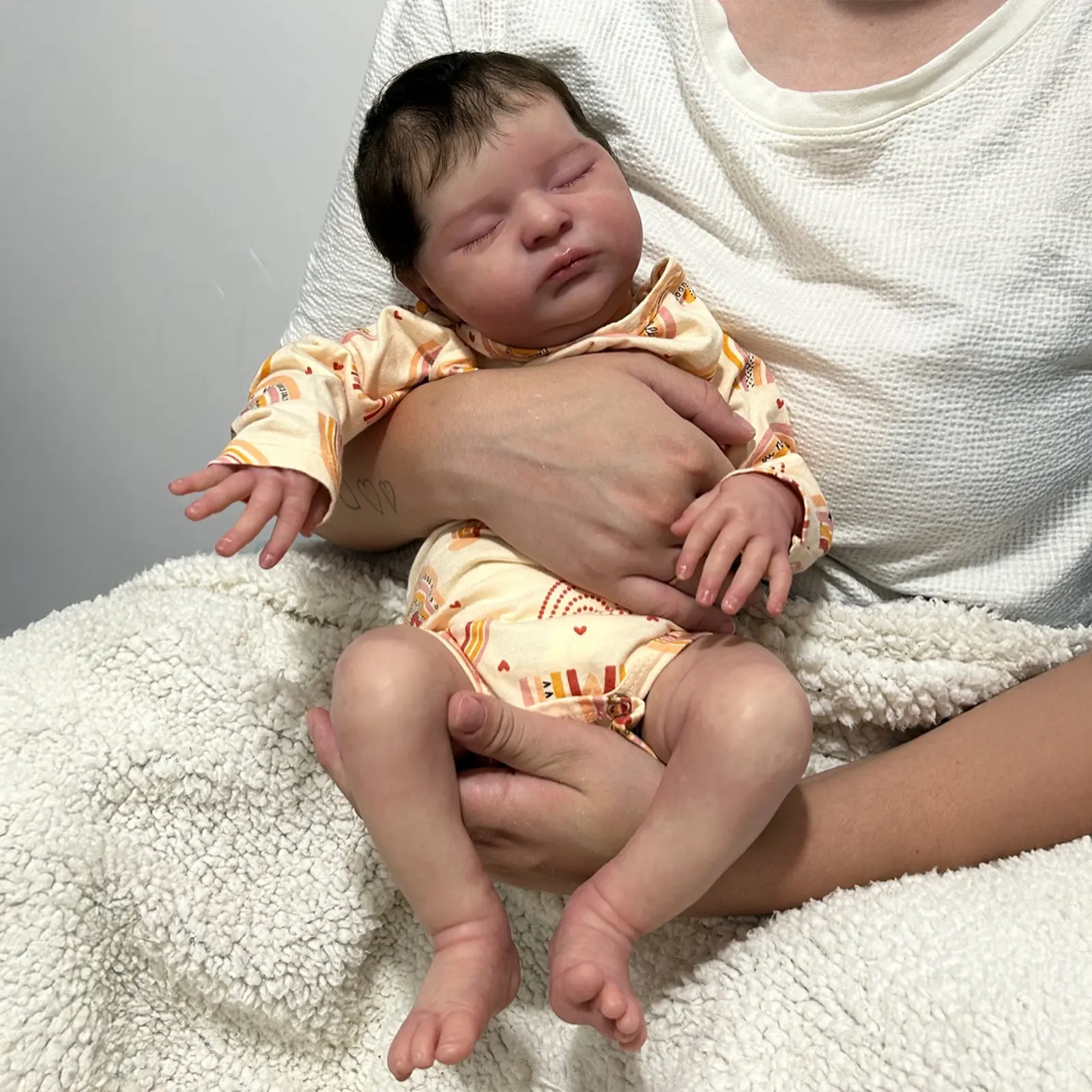 20" Lifelike Reborn Girl Brown Hair Baby Doll Named Riroan, Looks ...