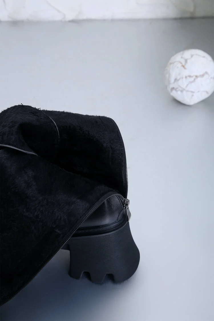 Swing Goth Chunky Heel Platform Knee High Boots