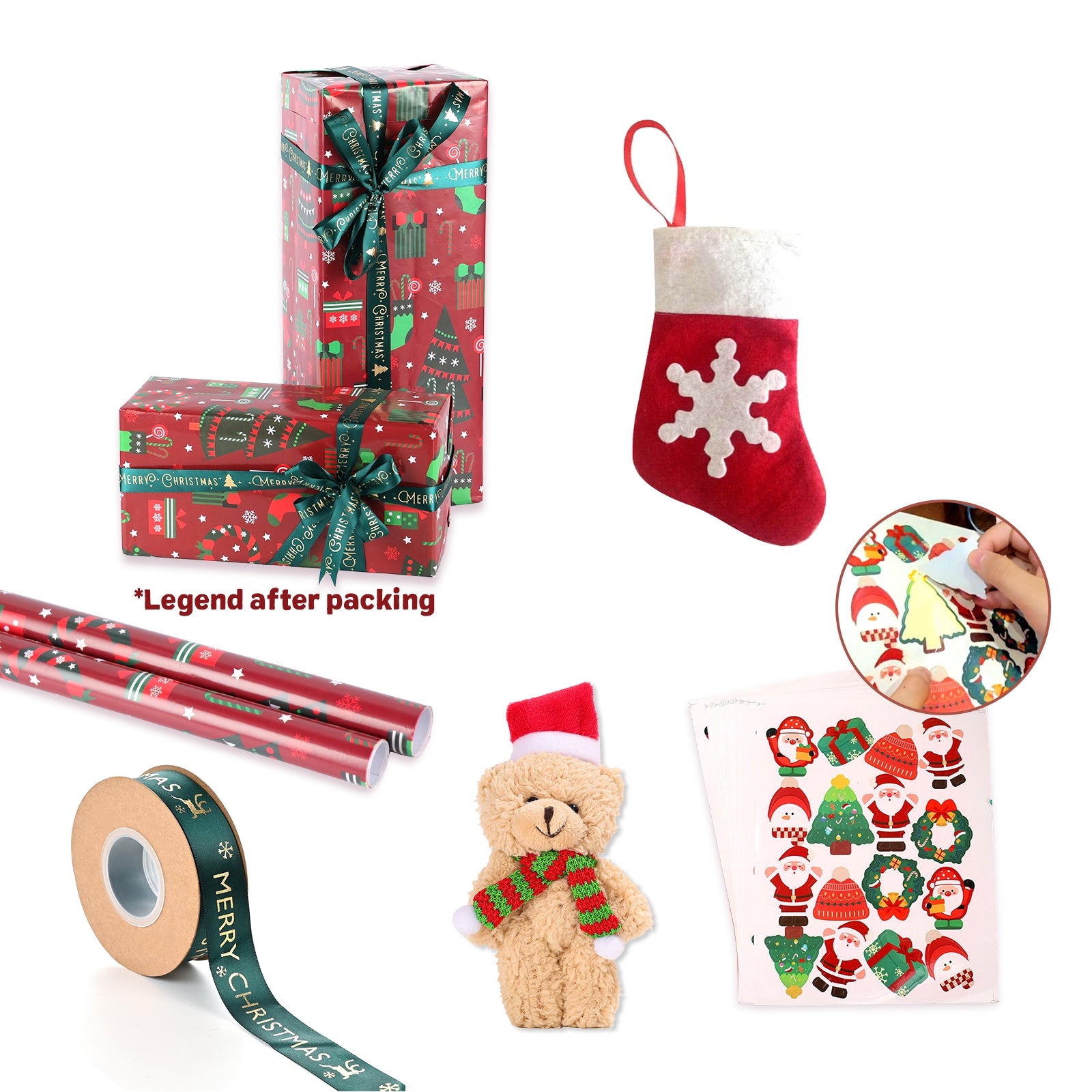 New Year's Gift Packaging Accessories with Colorful wrapping paper ...