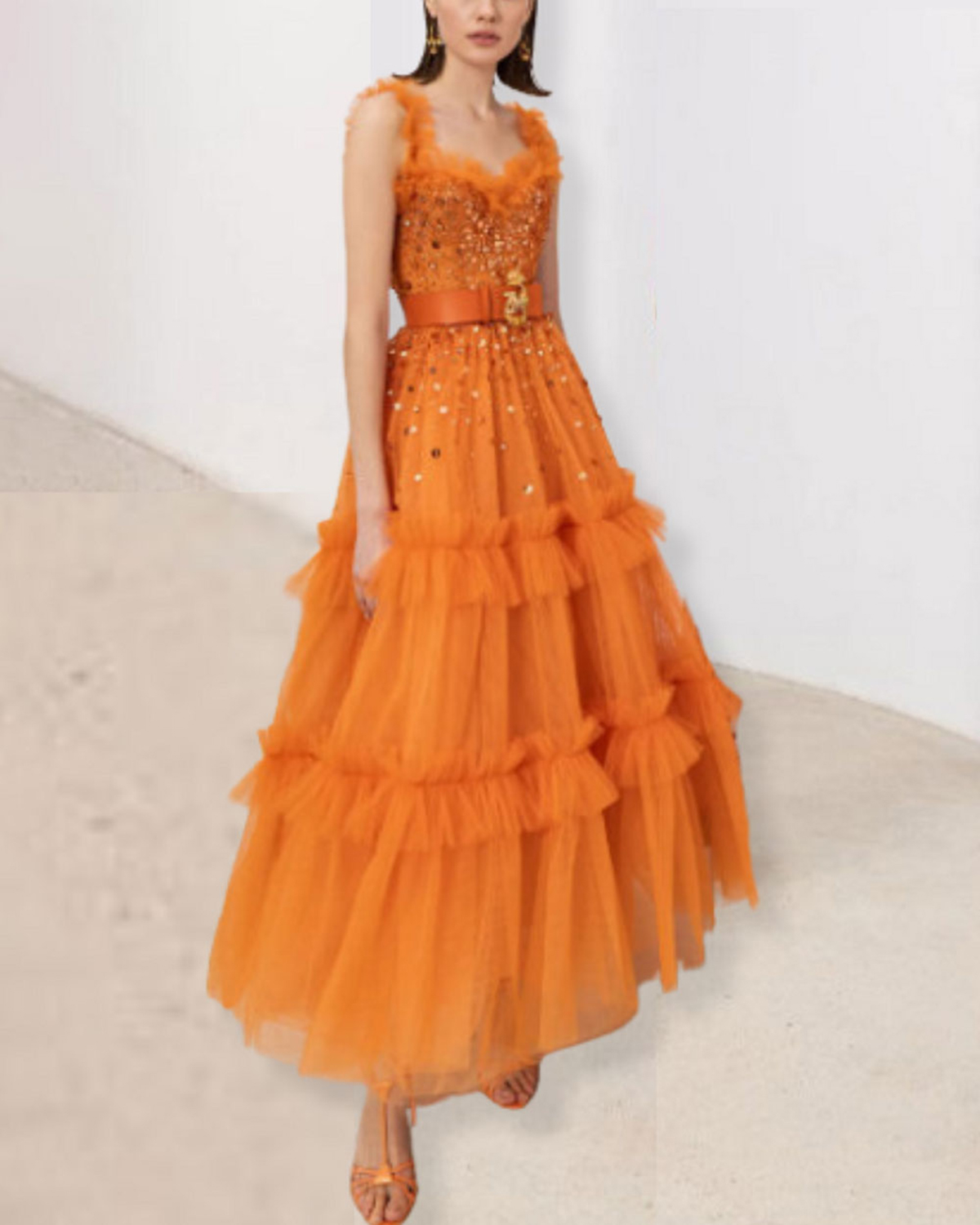 Stone Embellished Midi Dress