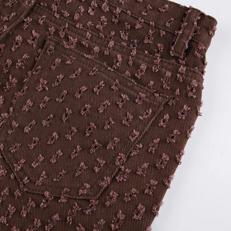 RIPPED TEXTURE STREET JEANS