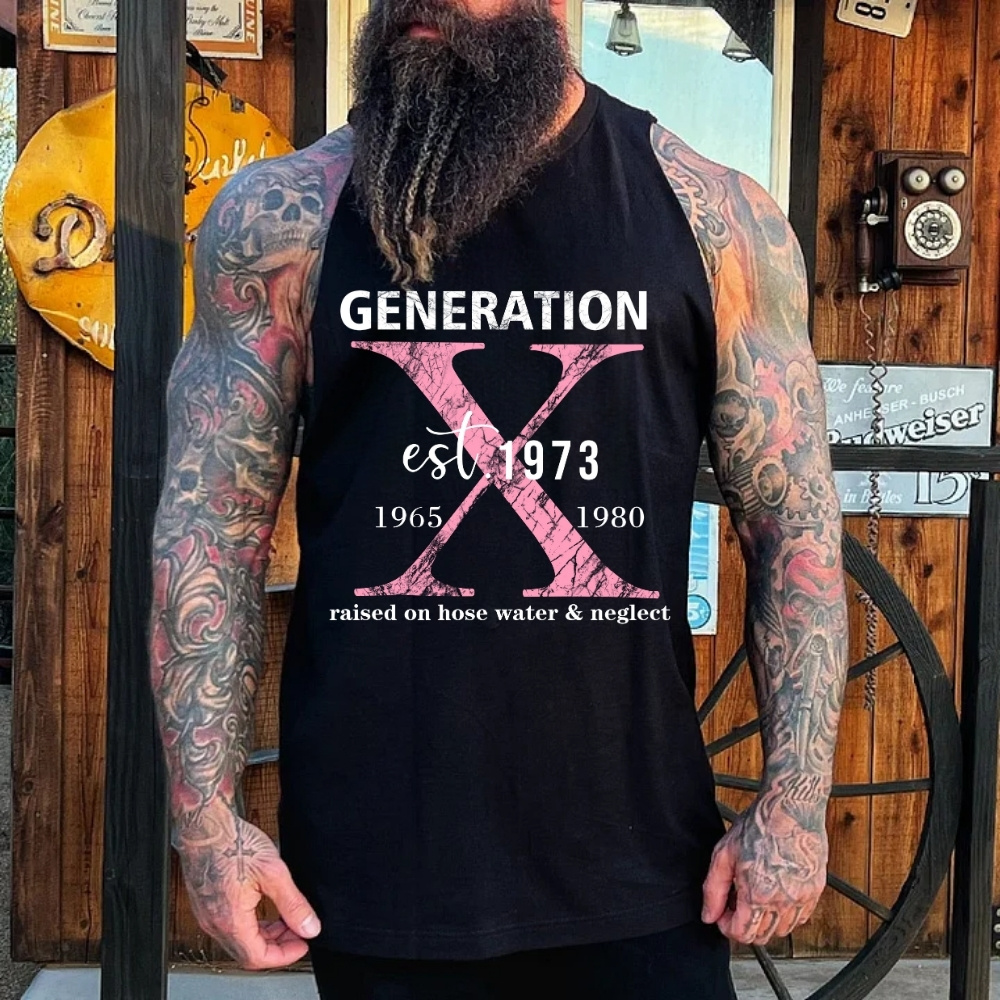 GenX Tank Top | Personalized Pink X Custom EST for 1965-1980 Generation