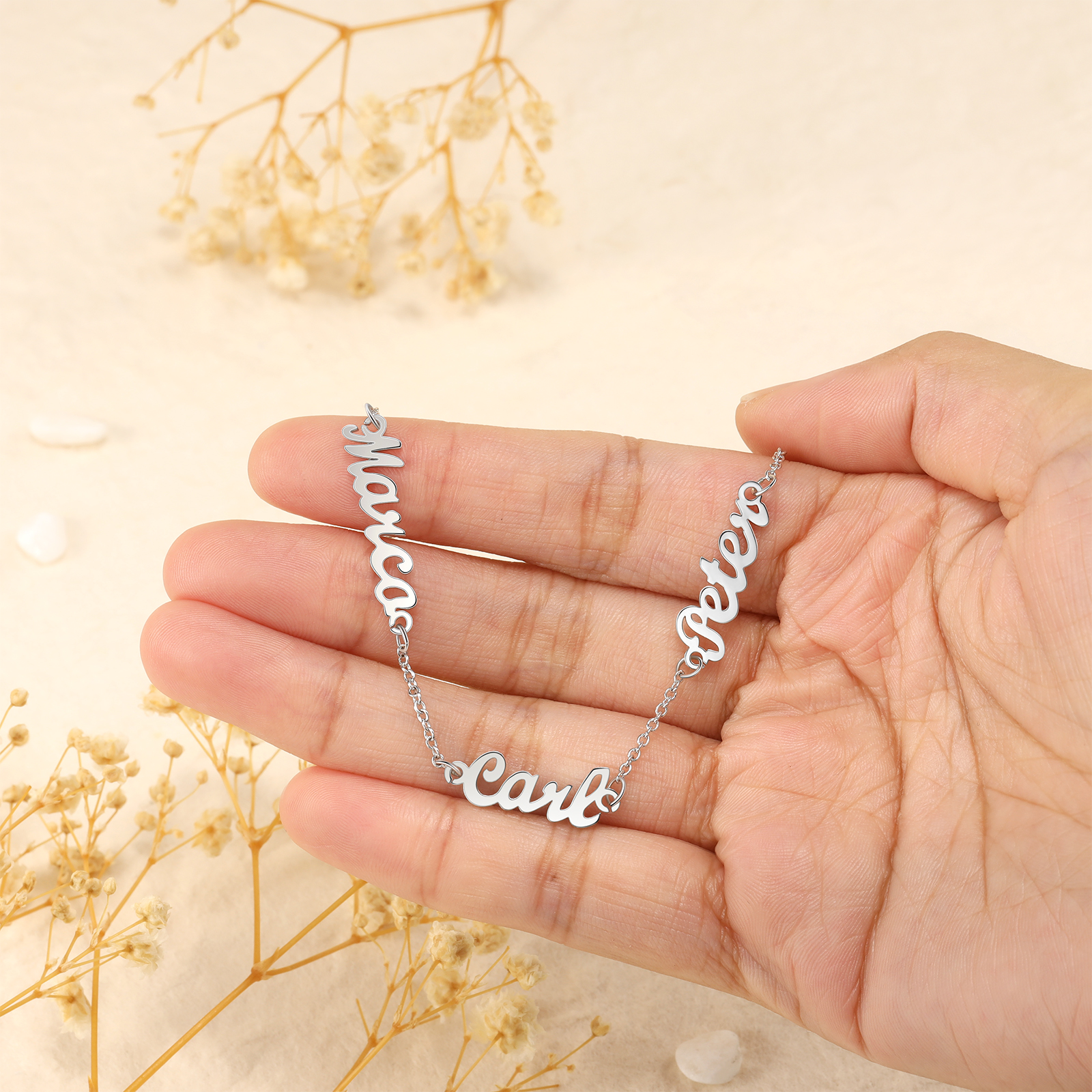 Personalized Family Name Bracelet Custom 3 Names Bracelet Best Gift For Her