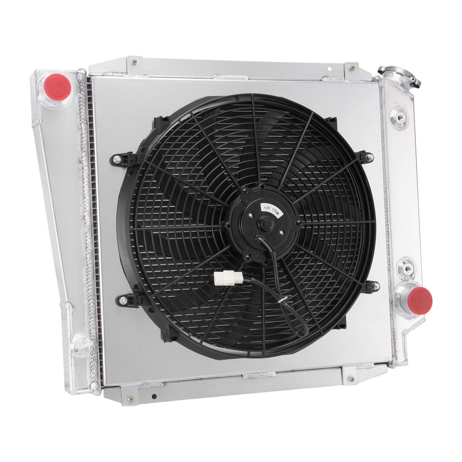 Alloyworks 4 Row Aluminum Radiator+Shroud Fan For 1966-1977 Ford Early ...