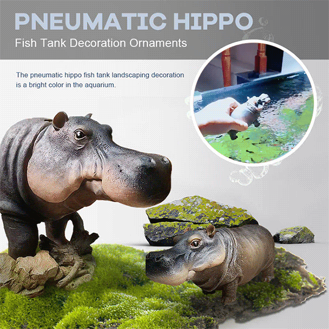 Pneumatic Hippo Fish Tank Decoration Ornaments