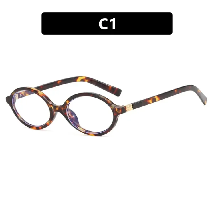 Oval Small Frame Retro Female Korean Plain Glasses Anti-blue Light ...