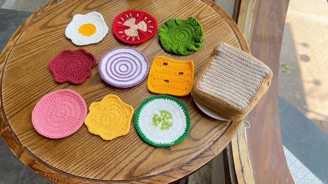 Sandwich Coaster Set Crochet Pattern