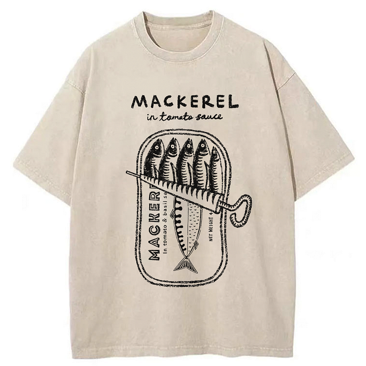 Mackerel In Tomato Sauce Washed T-Shirt