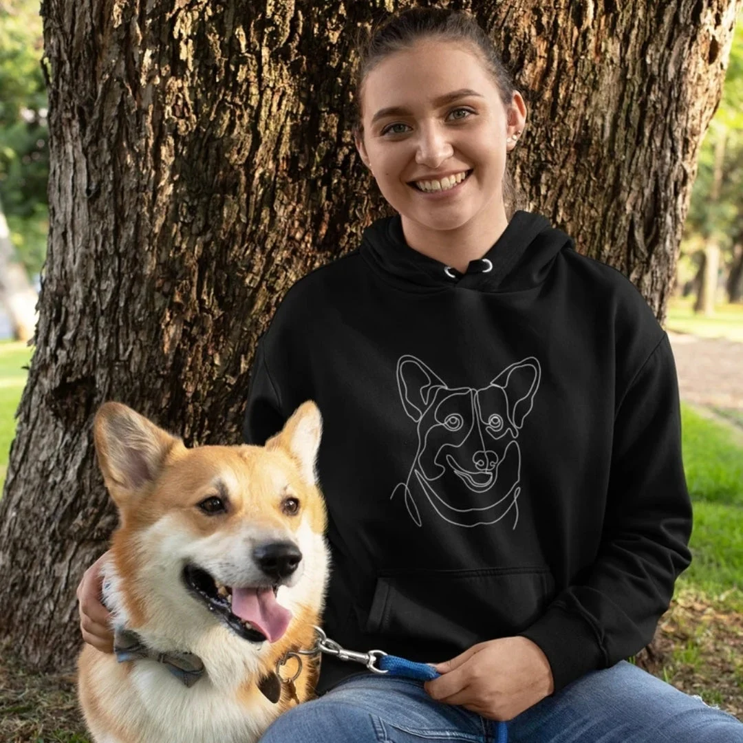 Custom Embroidered Line Drawing Hoodie