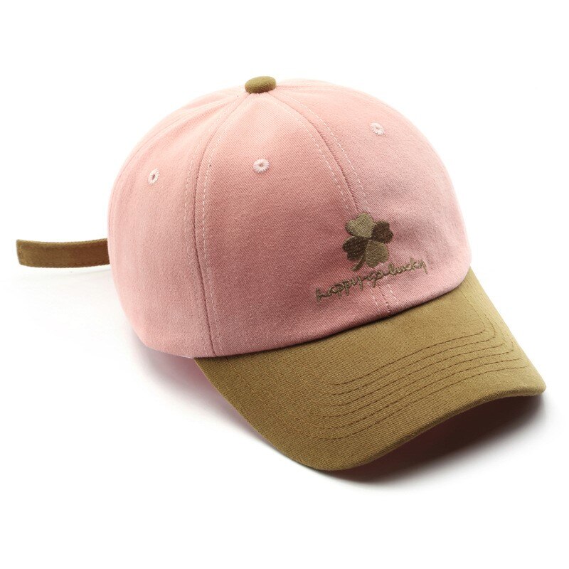 Caps For WomenSpring Autumn Color Matching Four Leaf Clover Embroidered ...