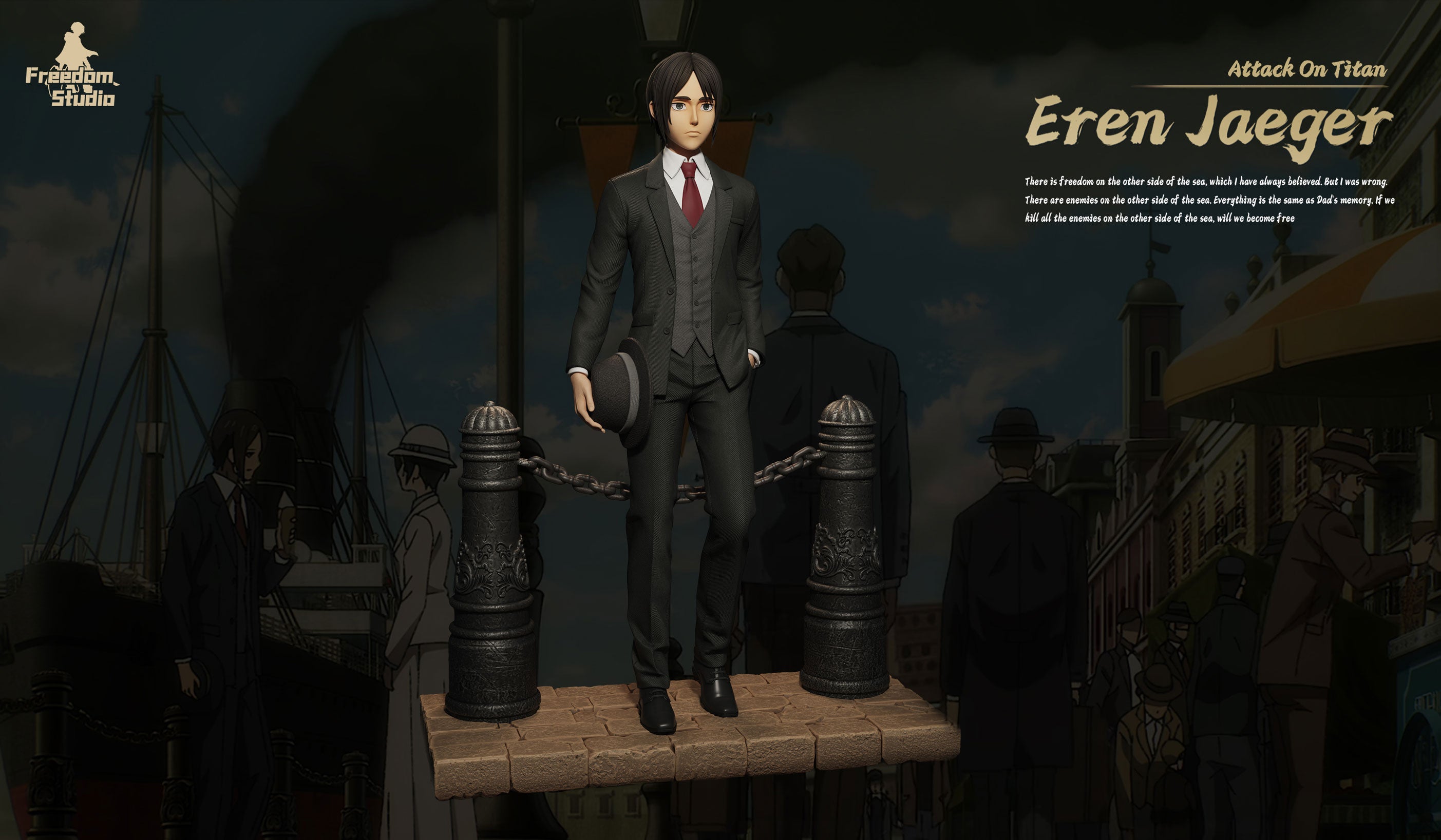 Formal Suit Ver. Eren Yeager - Attack on Titan Resin Statue - Freedom ...