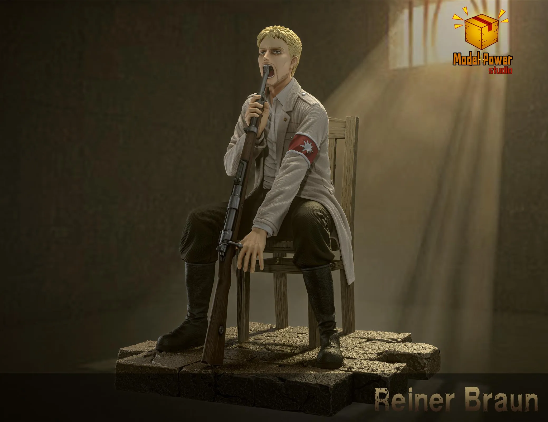 Reiner Braun Swallow Gun - Attack On Titan Resin Statue - Model Power ...