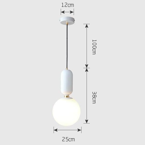Nordic LED Pendant Lights Frosted Glass Industrial Handin Pendant Lamp ...
