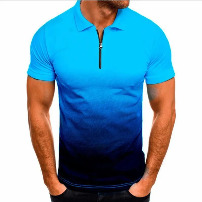 Men's Summer Gradient Polo Shirt