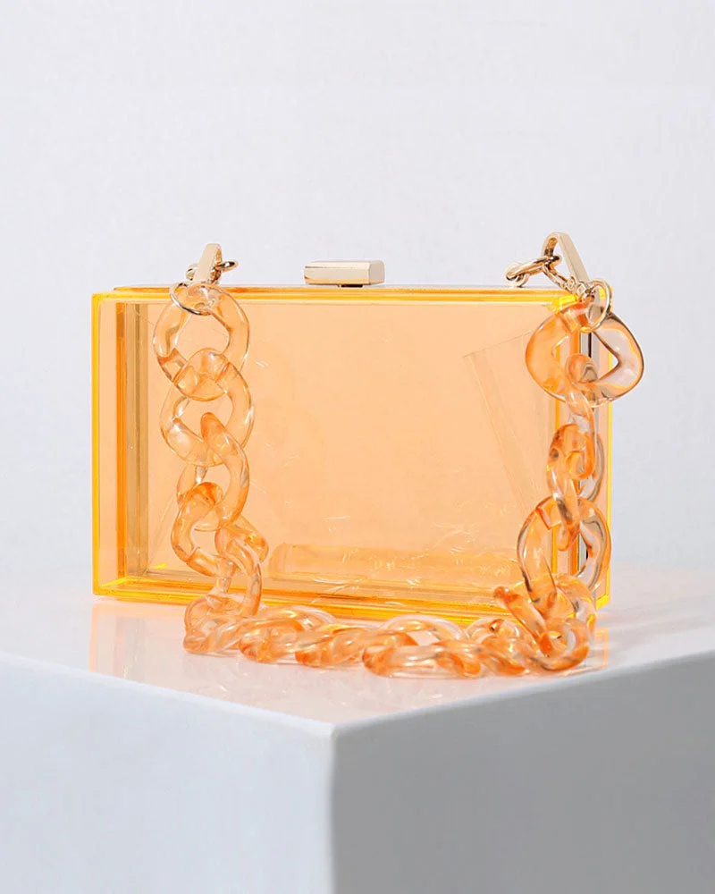 Acrylic Chain Square Box Bag