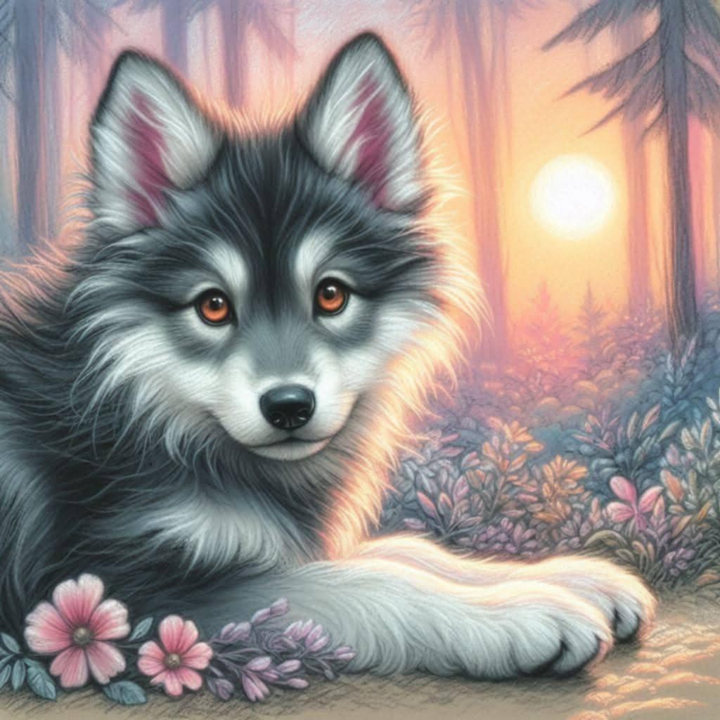 Wolf Cub (velvet cloth) Fairy Dust Drills full round/square diamond ...