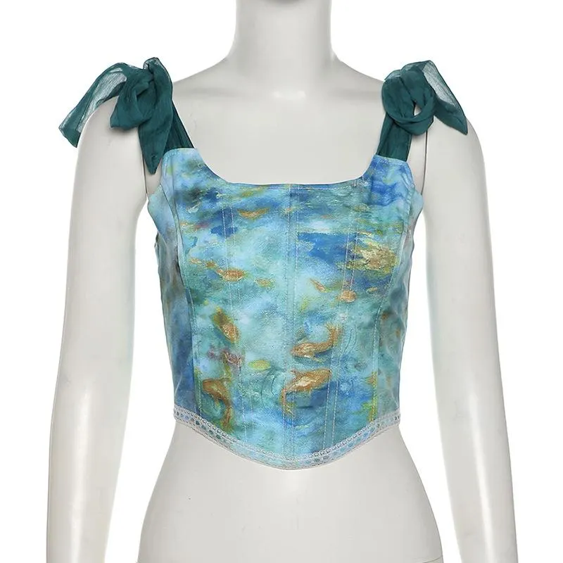 RETRO LANDSCAPE BACK STRAP LACE-UP VEST