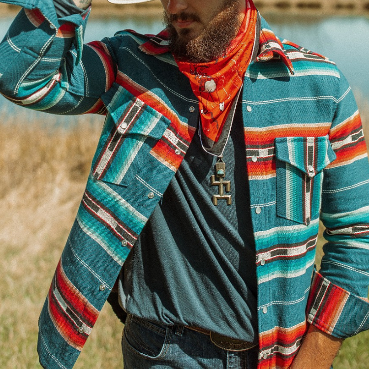 Men's Vintage Aztec Western Style Jacket