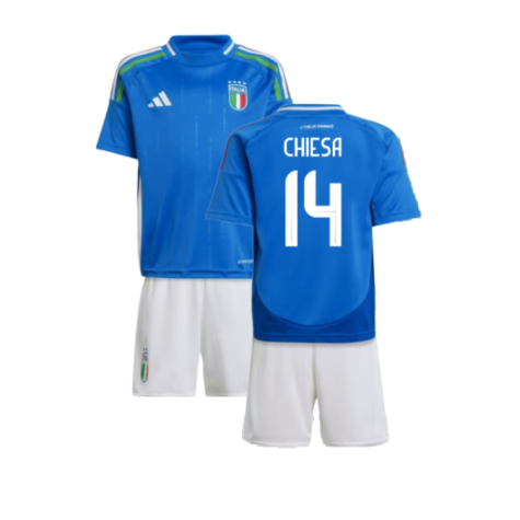 Italy Federico Chiesa 14 Home Shirt Kids & Junior Mini Kit EURO 2024