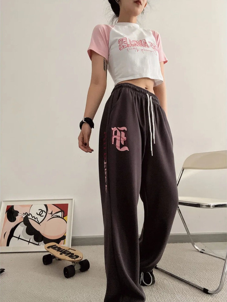 Fongt Y2K Harajuku Jogging Sweatpants Women Hip Hop Streetwear Baggy ...