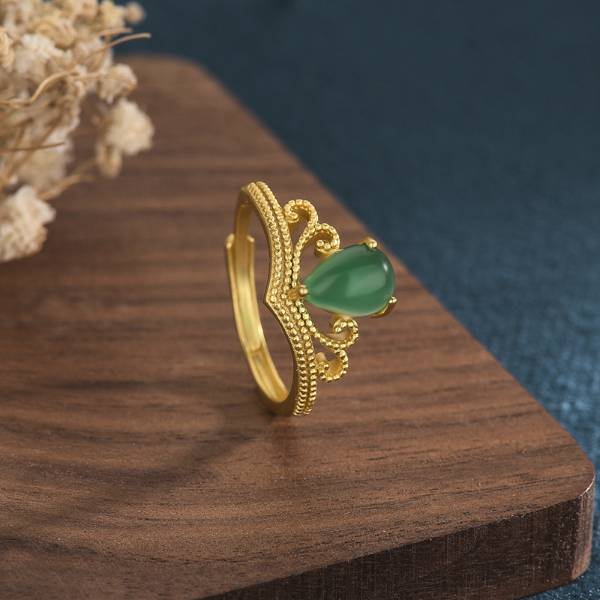 Natural Jade Crown Premium Ring