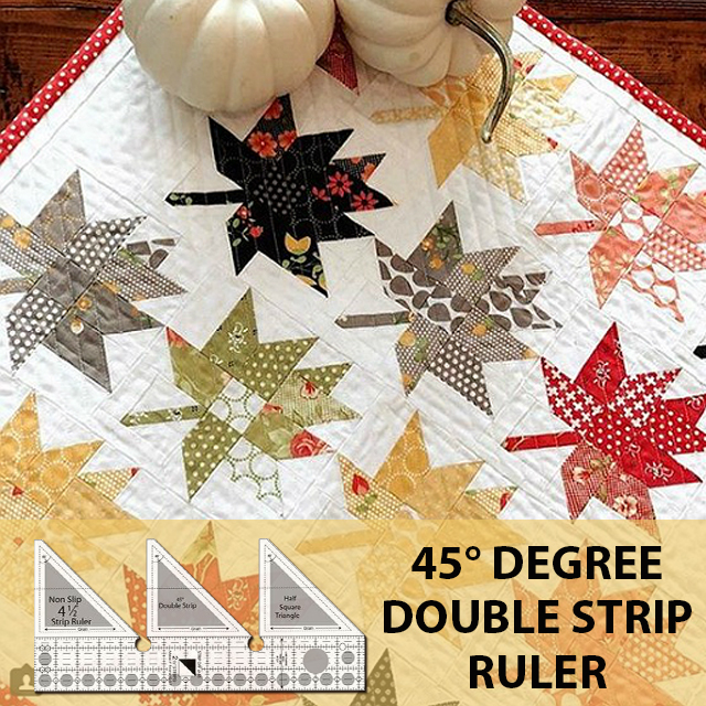 45° Degree Double Strip Ruler - With Instructions