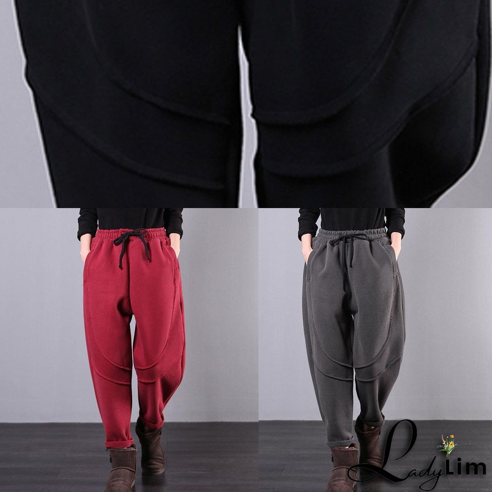 Beautiful black pant unique elastic waist drawstring Work casual pants ...