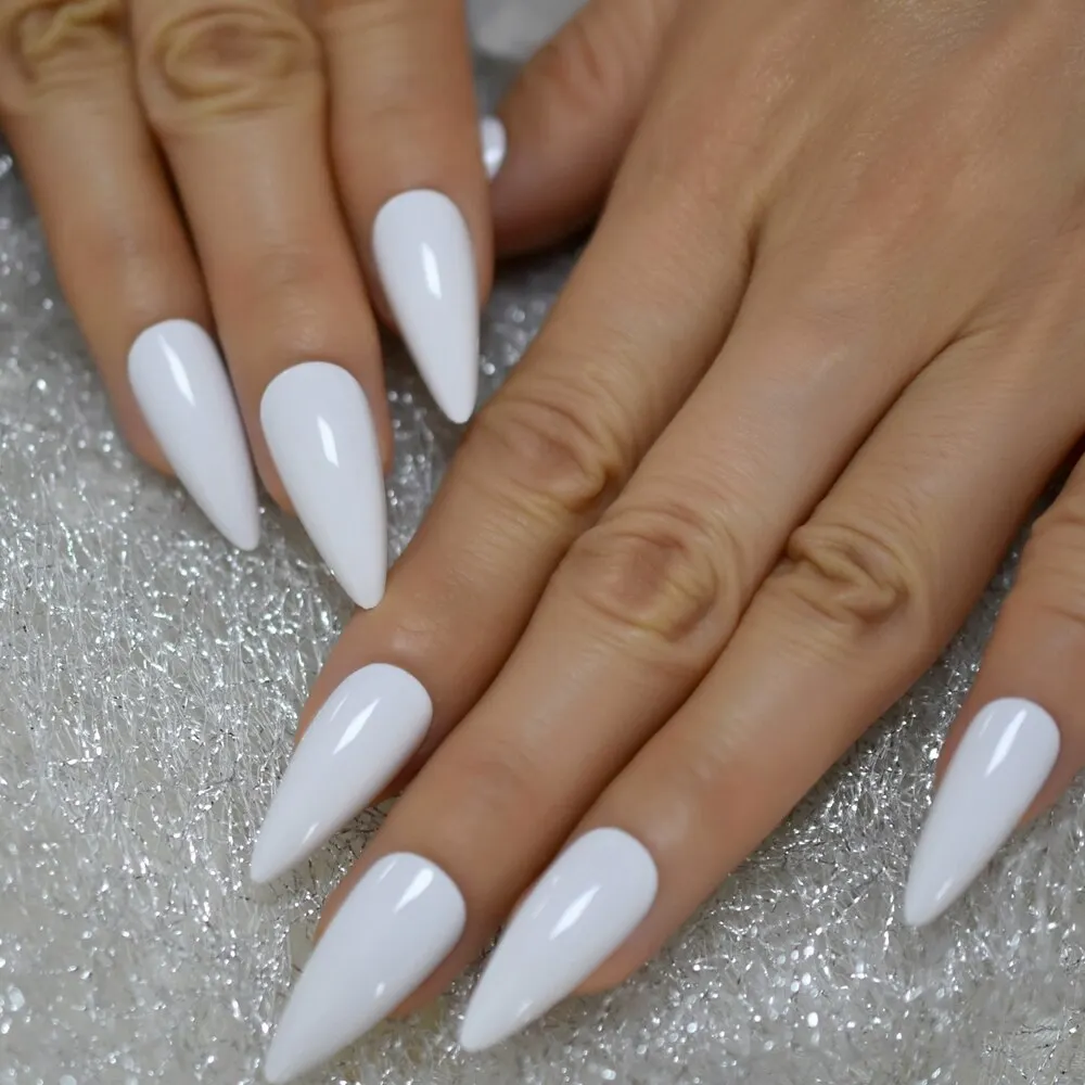 Churchf Stiletto Mirror Red Light Gossy Red Color Fingernails Sharp ...
