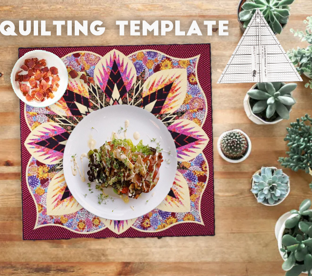 Grid Wedge Star Quilt Ruler - Template + Instructions Included