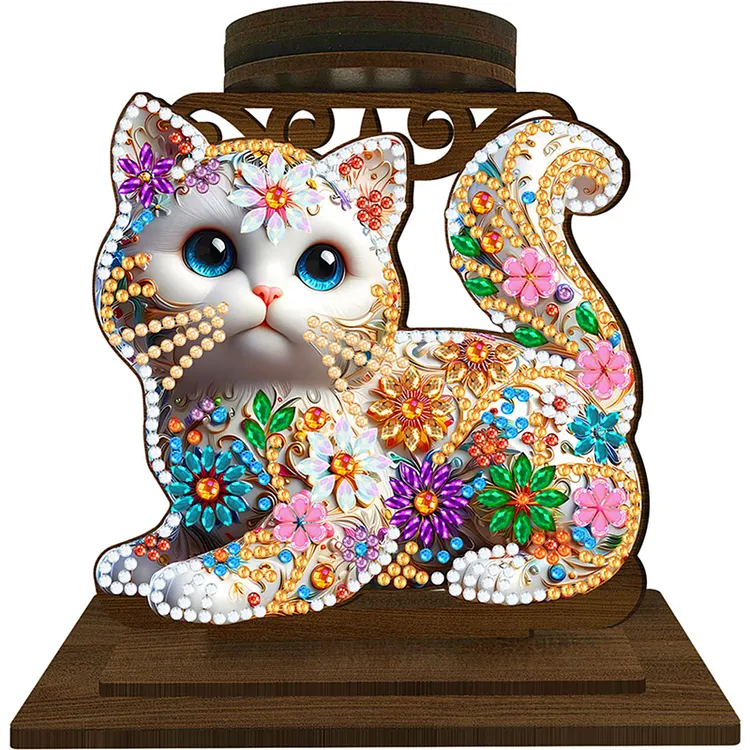 【Candle Holder】Cat Diamond Painting Candle Holder for Home Decor DIY ...