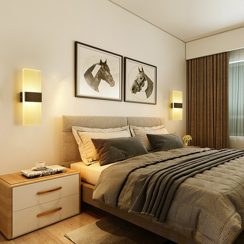 LED Wall Light 220V 110V Bedroom Bedside Light Living Room Balcony ...