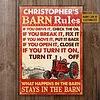 Personalized Tractor Barn Rules Customized Classic Metal Signs