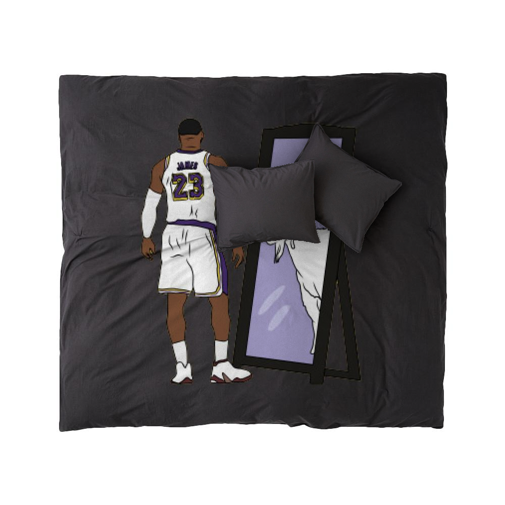 LeBron James Mirror GOAT, Basketball Duvet Cover Set