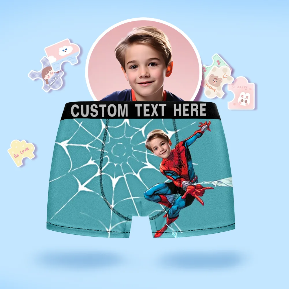 Valentine's Day Gifts Custom Face Boy's Boxer Spiderman Superhero ...