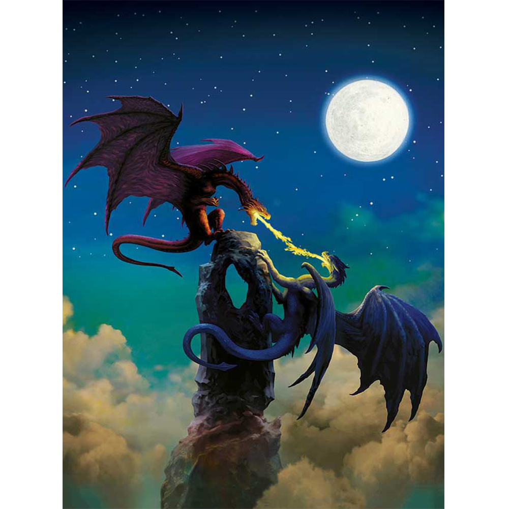 Fire Pterodactyl Animal 30*40cm(canvas) full round drill diamond painting