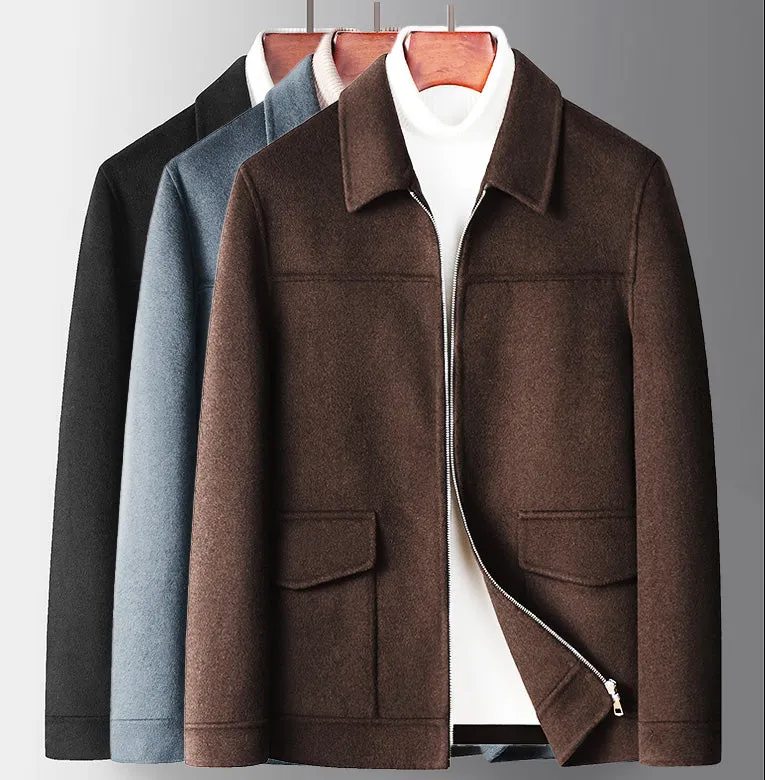 Autumn And Winter Zipper Business Casual Wool Premium Jacket