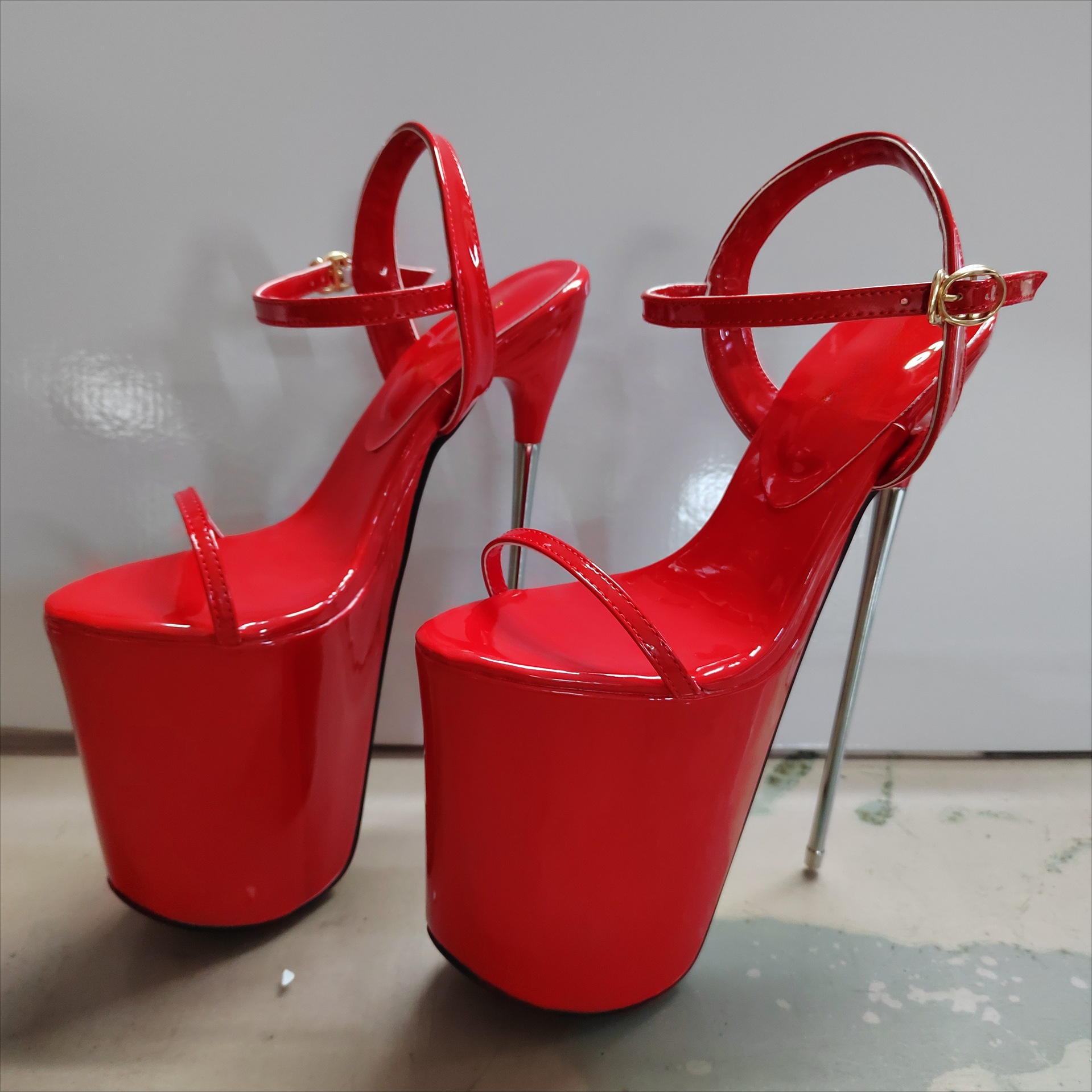 Andromeda 22cm Metal Heels Platform Round Open Toe Sandals