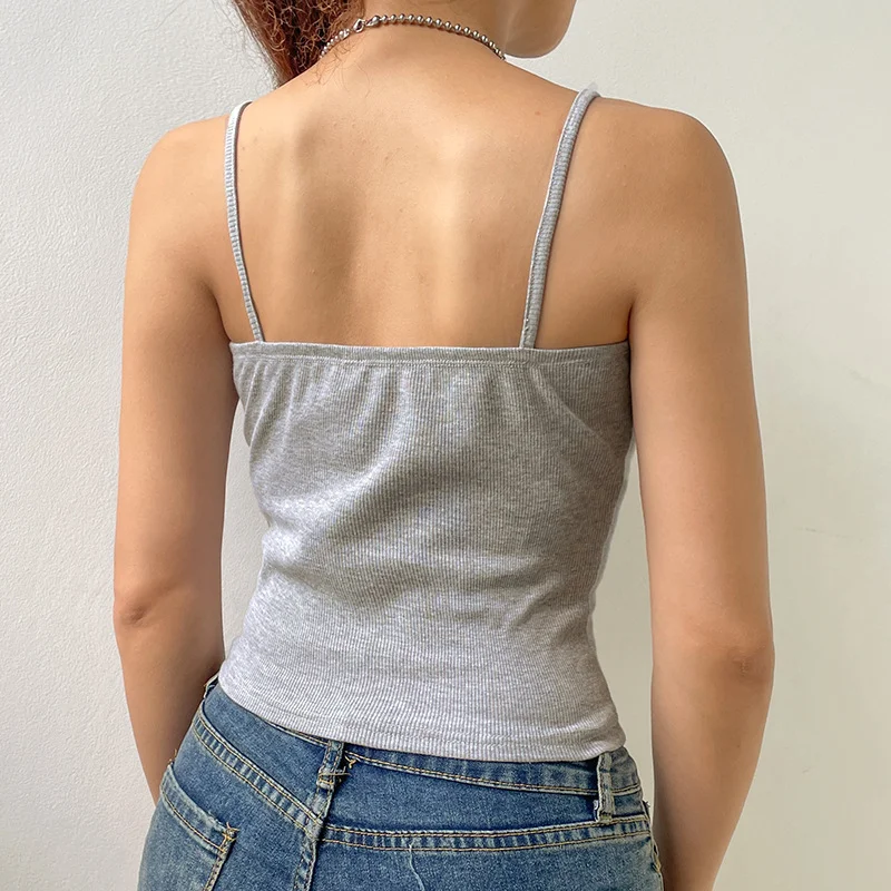 GREY LACE V NECK CAMISOLE