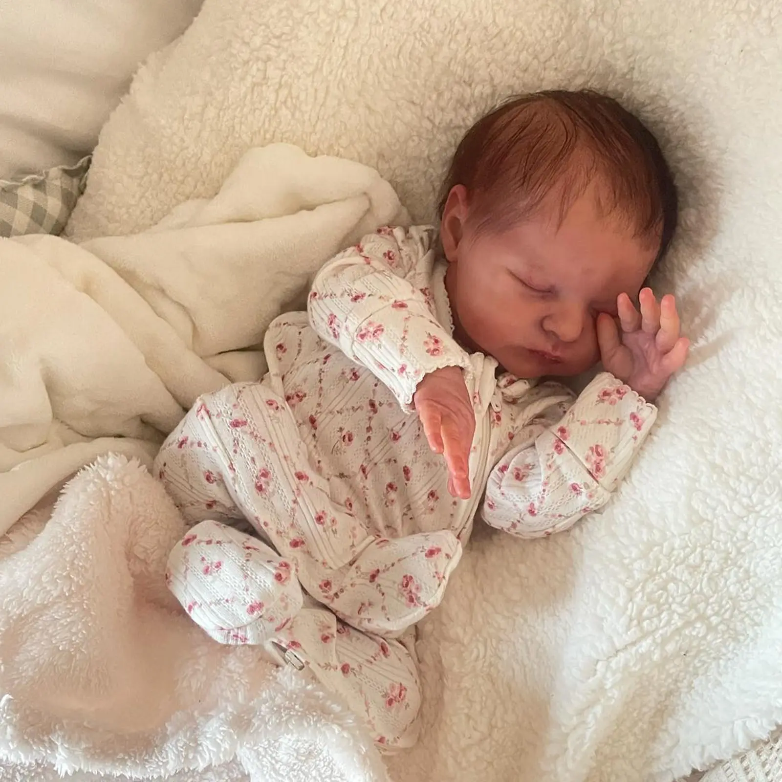 20" Lifelike Reborn Girl Brown Hair Baby Doll Named Lavaita, Looks ...