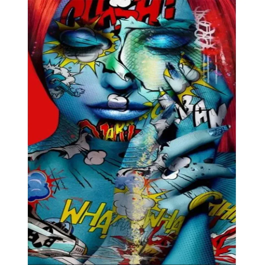Graffiti Style Girl (canvas) full round or square drill diamond painting