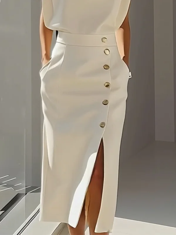 Split-Front Split-Joint High Waisted Loose Skirts