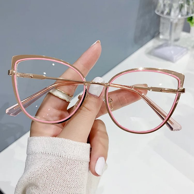 2023 Anti-blue Light Women Cat Eye Eyeglasses Frame Brand Designer ...